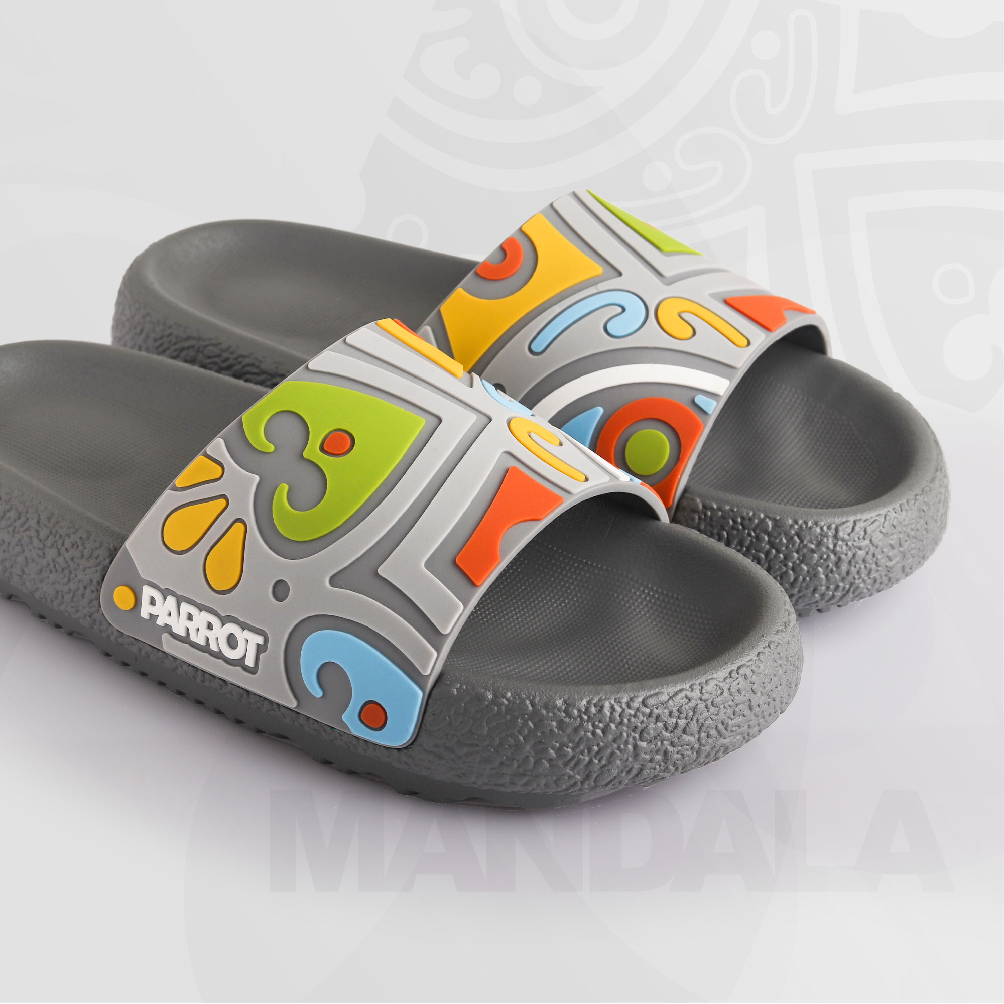 Mandala Gray Slipper - Parrot Slippers
