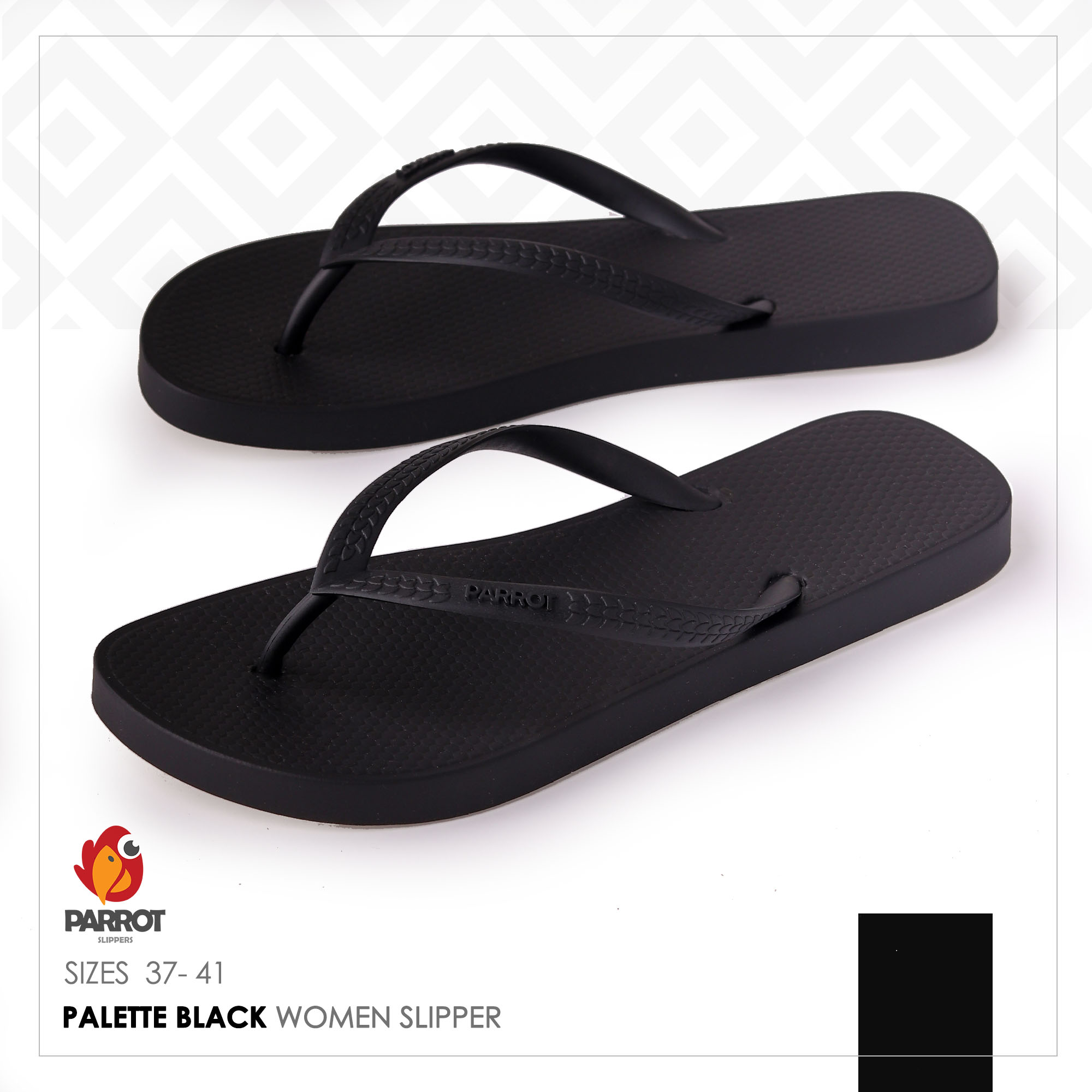 Black Slipper - Parrot Slippers