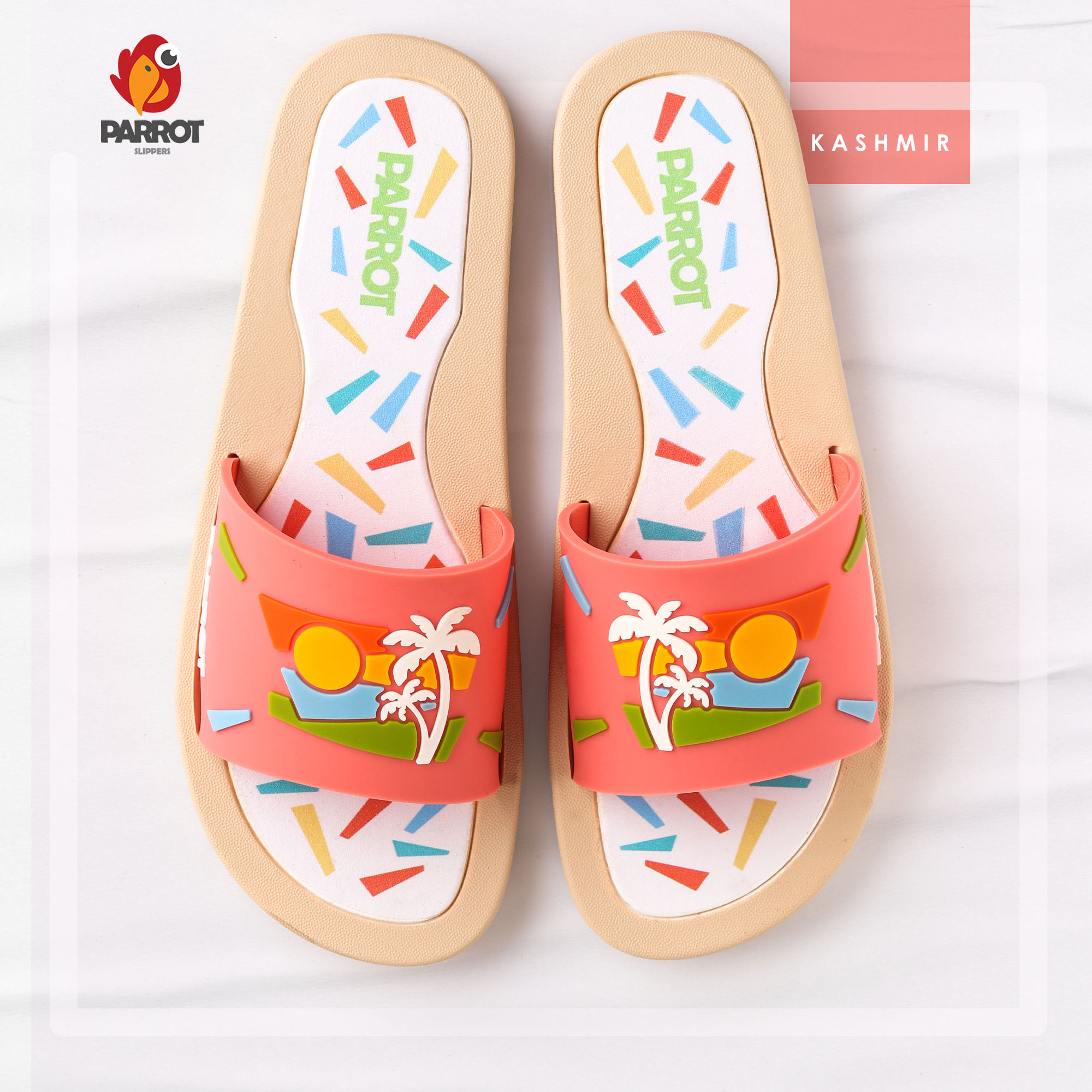Tropical Kashmir Slipper - Parrot Slippers
