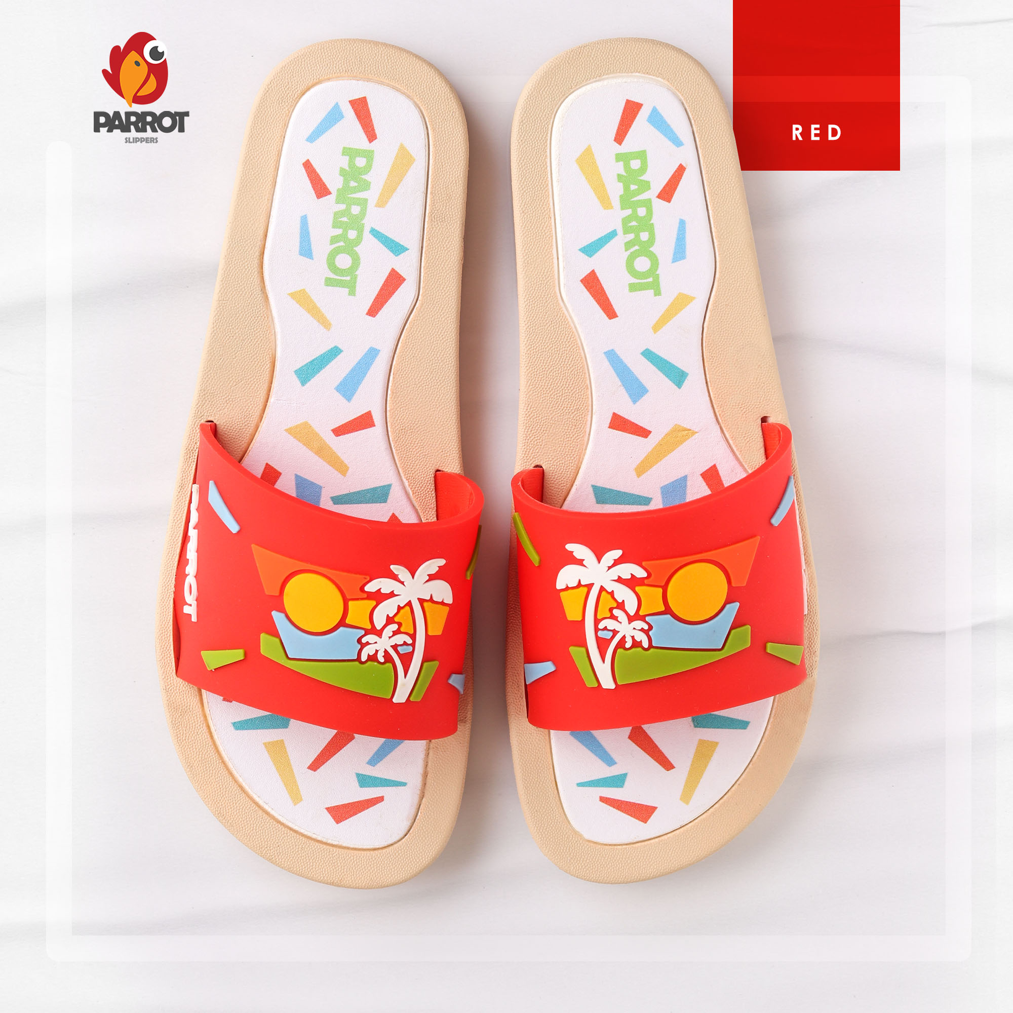 Tropical Red Slipper - Parrot Slippers