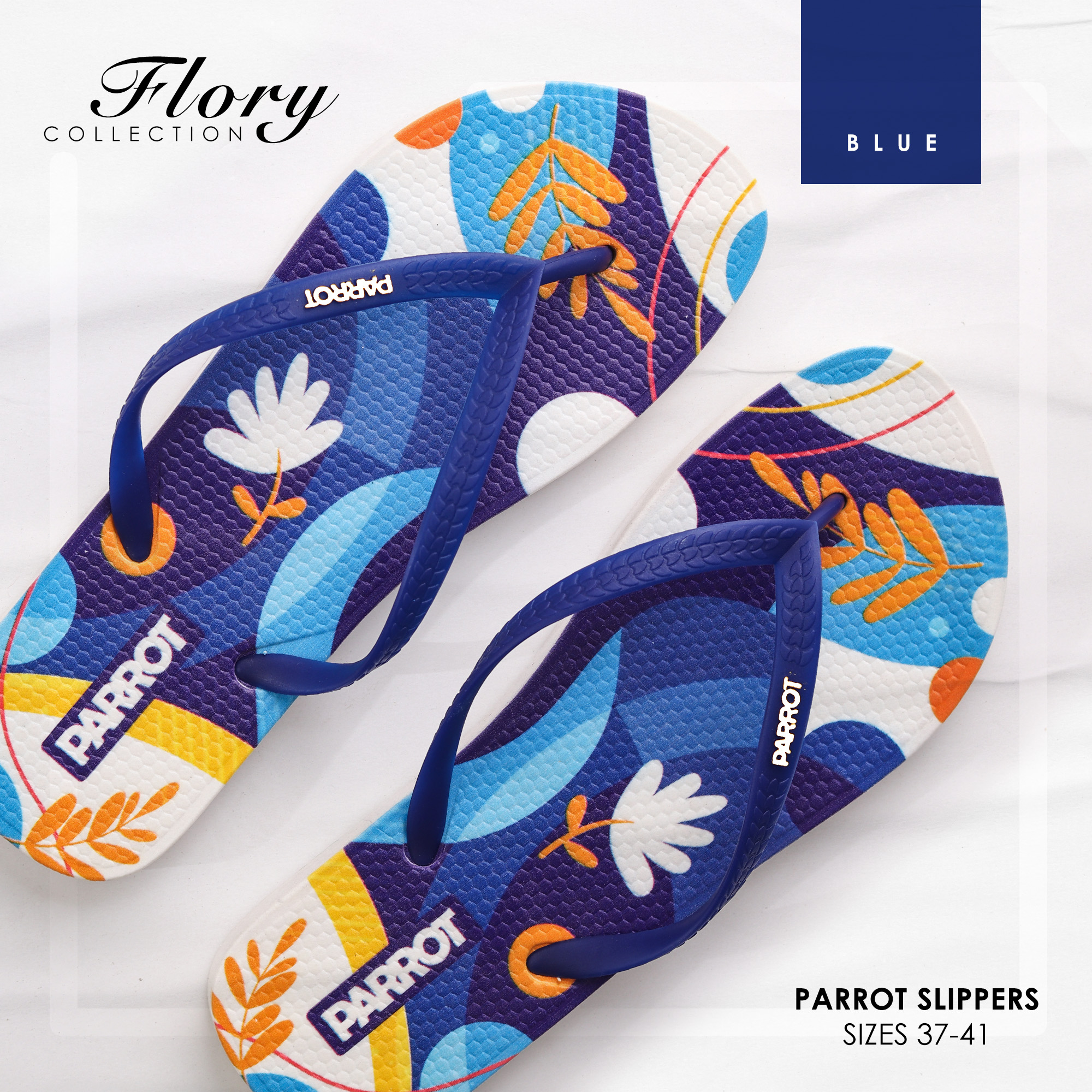 Flory Blue Slipper - Parrot Slippers