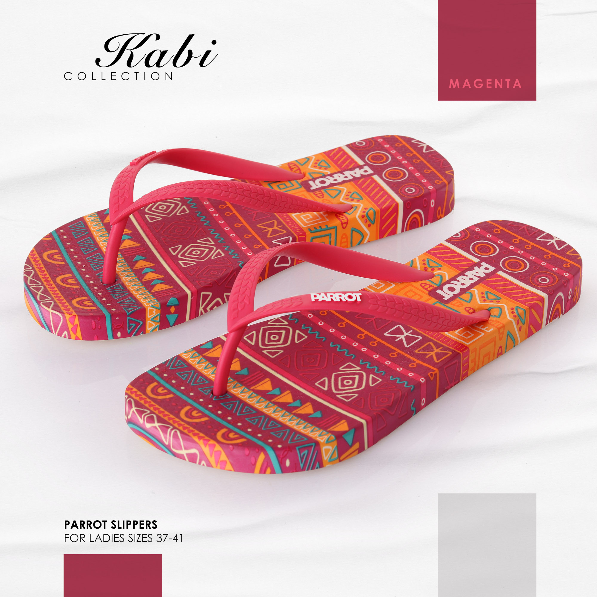 Kabi Magenta - Parrot Slippers