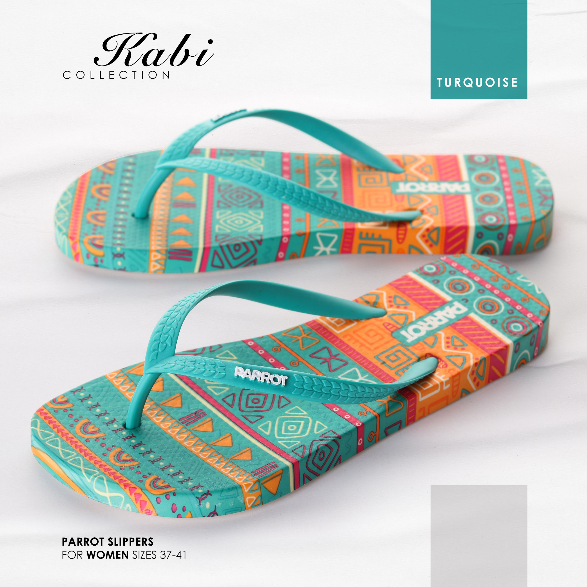 Kabi Turquoise - Parrot Slippers