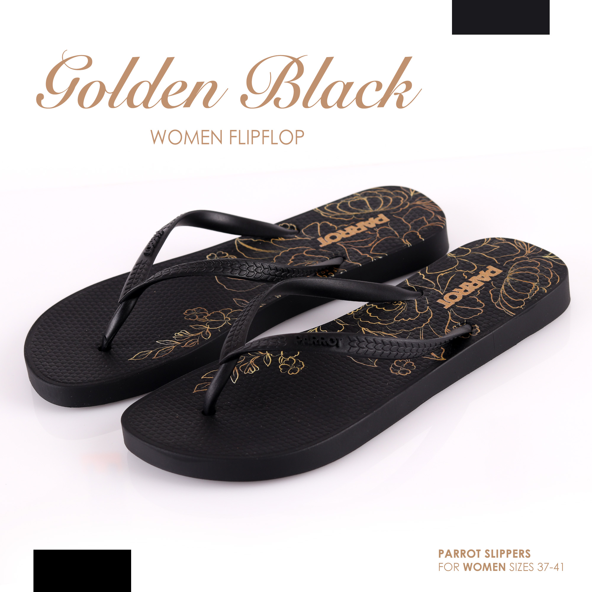 Golden Black - Parrot Slippers
