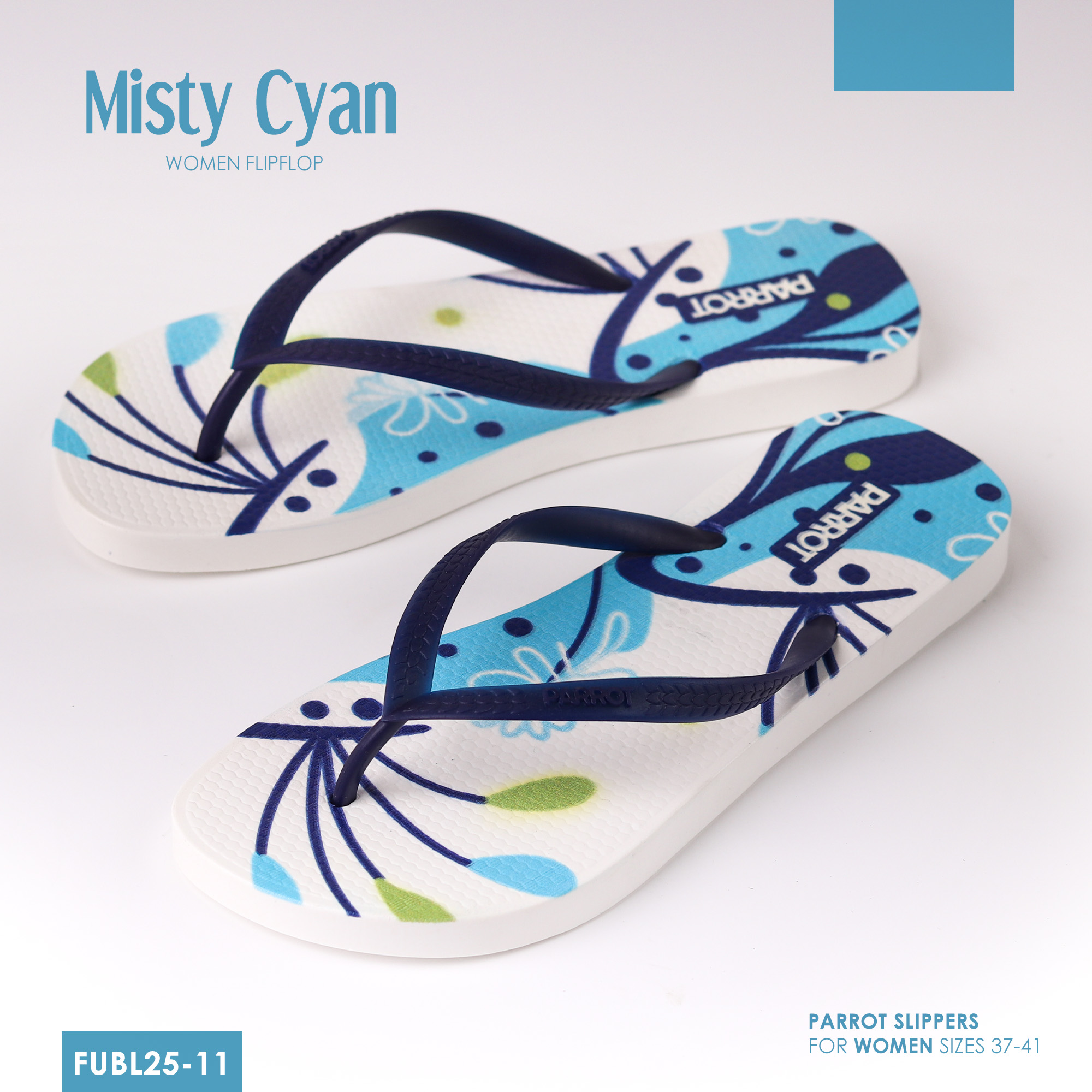 Misty Cyan - Parrot Slippers