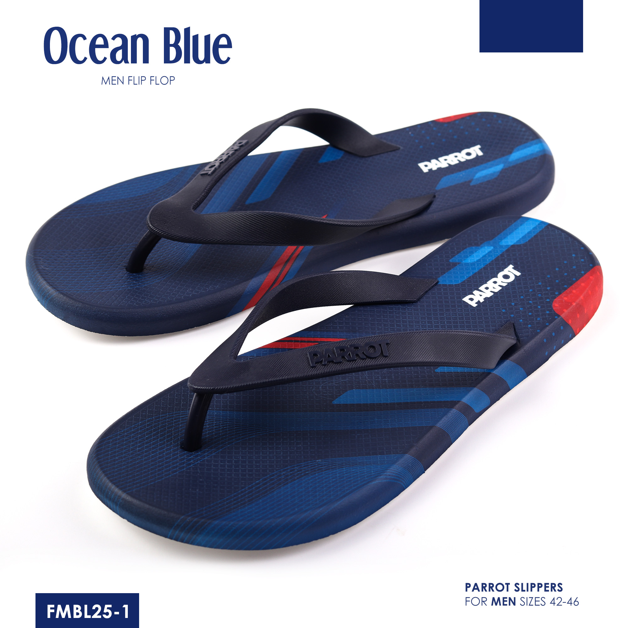men slippers Ocean Blue - Parrot Slippers