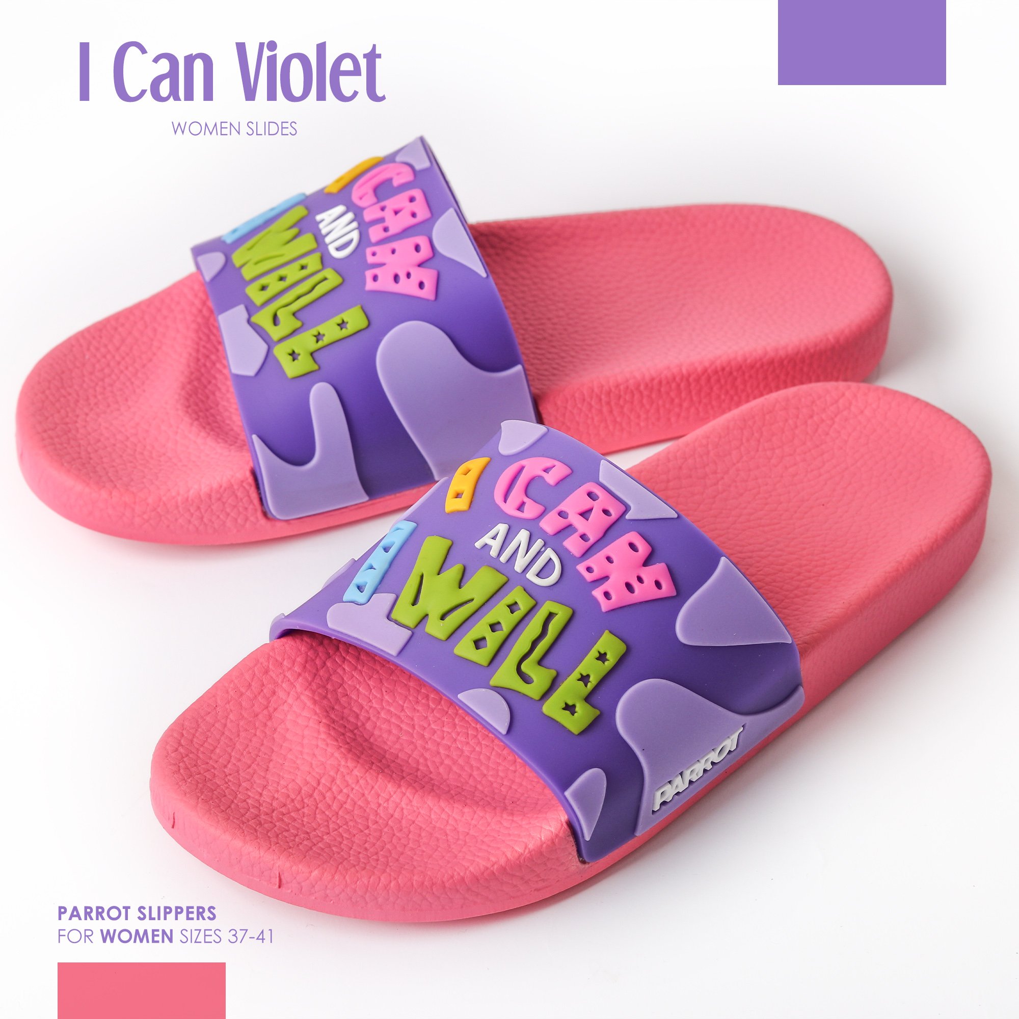 I Can Violet - Parrot Slippers
