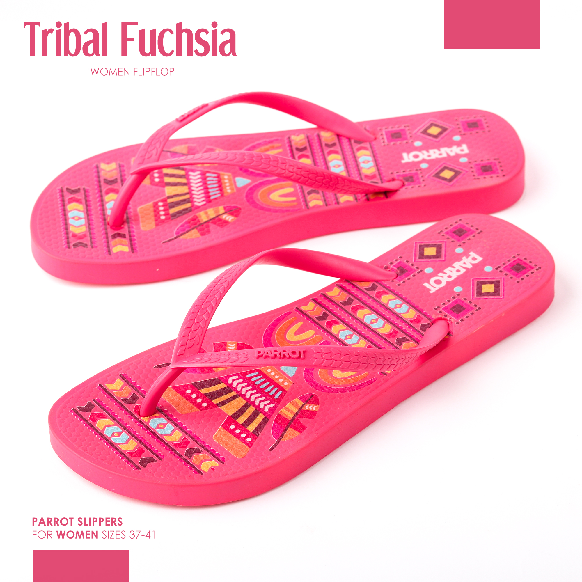 Tribal Fuchsia - Parrot Slippers