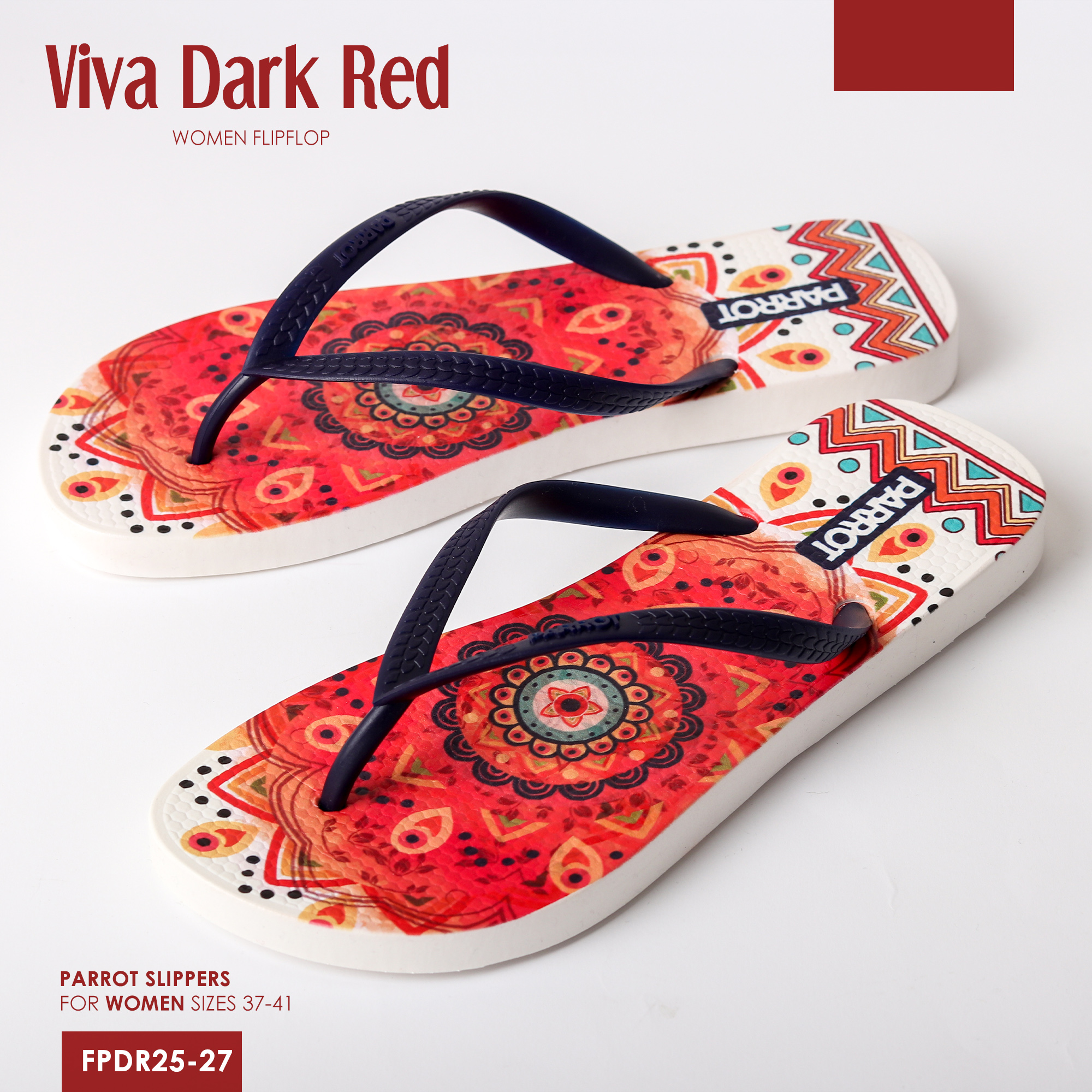 Viva Dark Red - Parrot Slippers