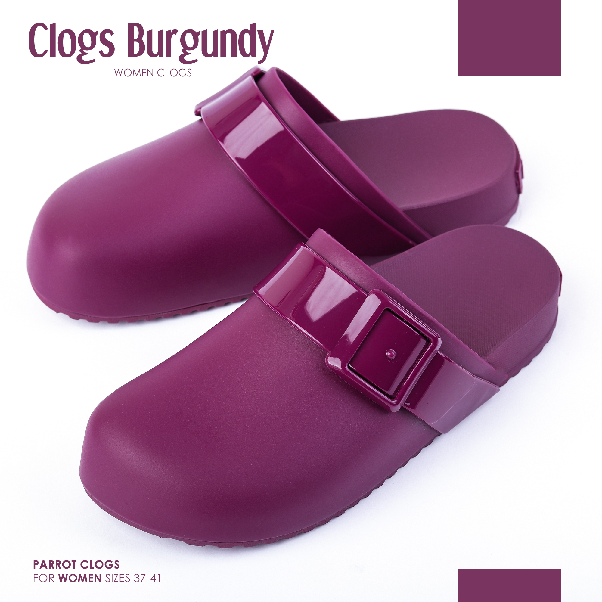 Clogs Burgundy - Parrot Slippers