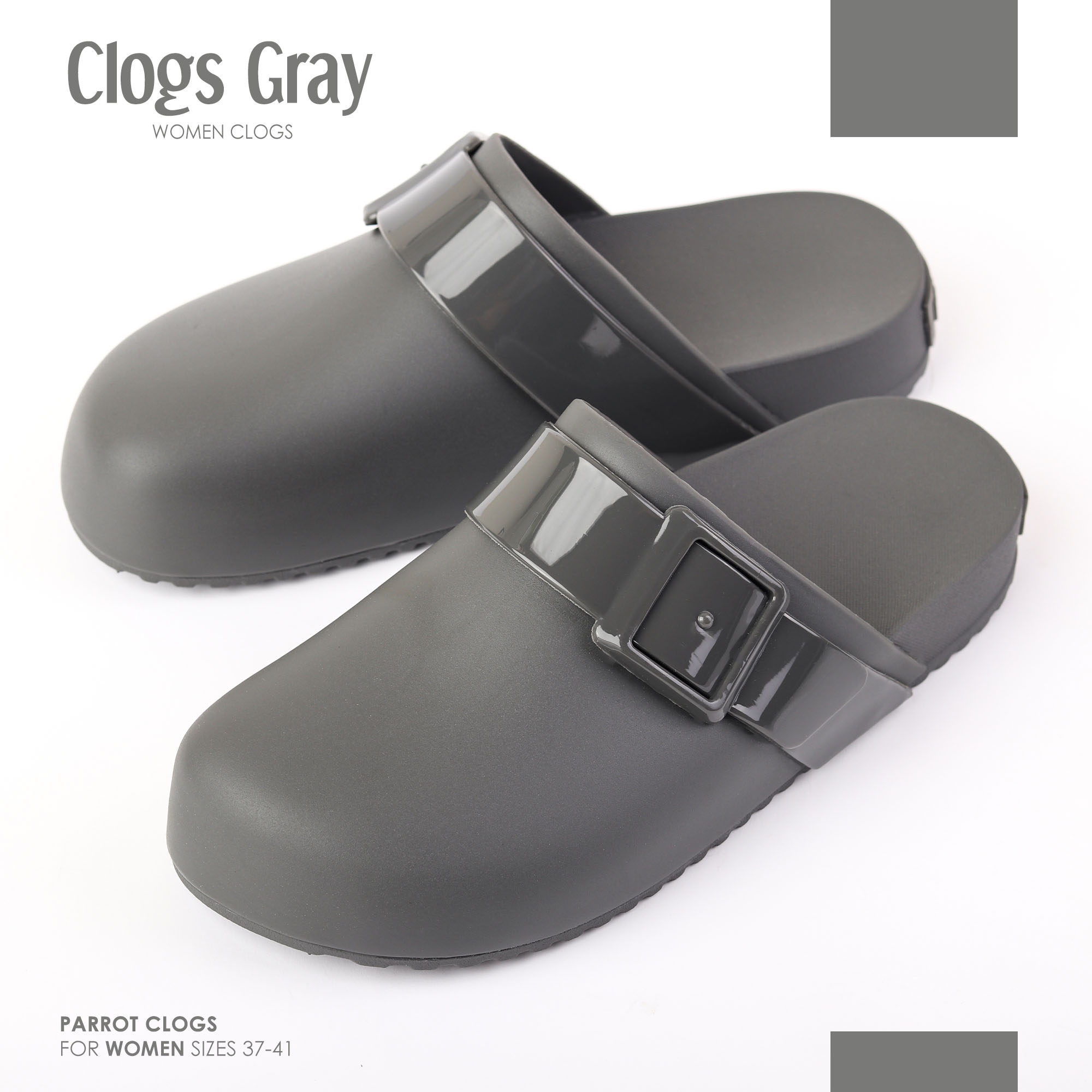 Clogs Gray - Parrot Slippers